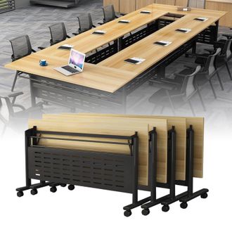 Generic Klapptisch, Banketttische, Klappkonferenztisch, Gro&szlig;e Konferenztische, Moderner Mobiler Besprechungstisch mit Ger&auml;uschlosen Rollen, Mobiler Klapptisch