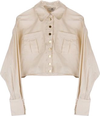 Elisabetta Franchi Chemise Courte - Femme - Blouses et Chemises - Beige - Taille: 36 FR