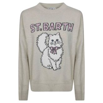 MC2 Saint Barth Pull col rond Tessa - Femme - Pulls - Beige - Taille: 42 FR