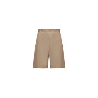 Moncler Moncler Wool Blend Gabardine Bermuda Shorts, Men, Beige, Size: 46