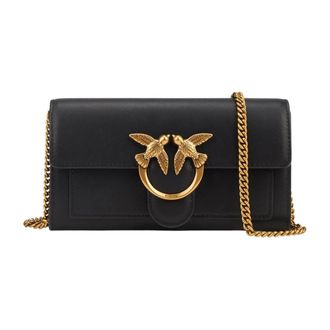 Pinko Pinko, Femme, Sacs, Noir, Taille: ONE Size Pochette Love Noire avec Cha&icirc;ne