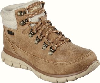 Skechers Winterboots SKECHERS SYNERGY-COOL SEEKER, Damen, Gr. 35, braun, Textil, unifarben mit Farbeinsatz, used, Schuhe, Trekkingschuh, Winterstiefel mit ruts