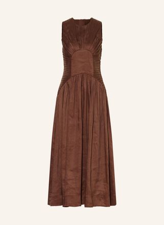 Aje Kleid Medea Mit Leinen braun