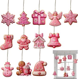 Generic Weihnachtsbaum Verzierungen Set Dekorationen,2D Charm Festlich f&uuml;r Outdoor-Aktivit&auml;ten Festival Treffen Home Party Innen