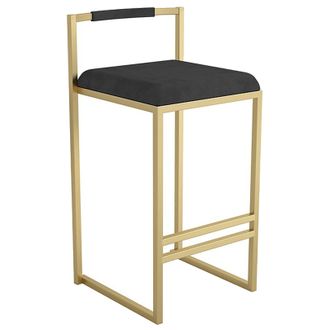 Generic Samt-Barhocker, 66/76 cm hoch, mit Fu&szlig;st&uuml;tze, gepolsterte K&uuml;chenthekenst&uuml;hle mit goldfarbenen Metallbeinen f&uuml;r Bar- und Caf&eacute;bereiche