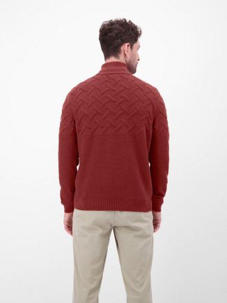 Lerros Strickpullover mit Zipper und Stehkragen, Jacquard-Struktur