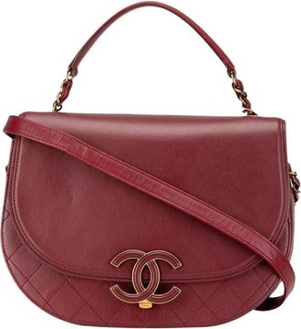 Chanel Pre-owned Sac Bandouli&egrave;re Moyen Mod&egrave;le Coco Curve en Cuir - Femme - Pre-owned - Rouge - Taille: ONE Size