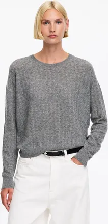 Arket Zopfstrickpullover Aus Reinem Kaschmir -Grau