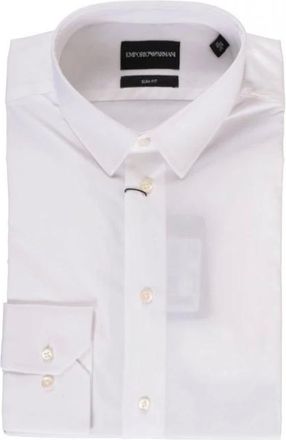 Emporio Armani Homme, Chemises, Blanc, Taille: L Chemise Slim Fit