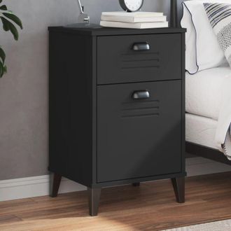 vidaXL Table de chevet viken noir bois ding&eacute;nierie