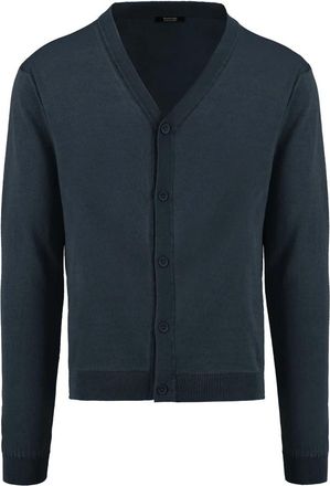 Bomboogie Homme, Pulls, Bleu, Taille: M Cardigan en coton &agrave; col en V