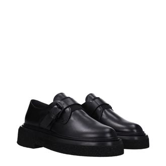 Max Mara Womens Black Leather Oxfords And Derbies Shoe