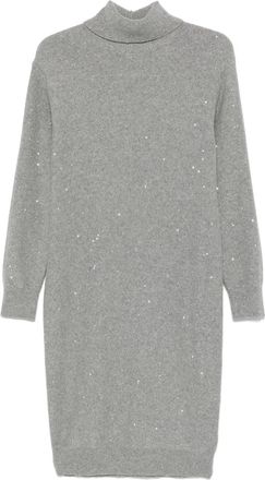 PESERICO Midikleid mit Pailletten - Grau