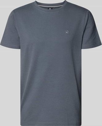 Lerros T-Shirt mit Strukturmuster und Logo-Stitching