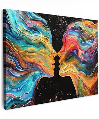 MuchoWow © Impression sur Toile Peinture 40x30 cm Tableau Mural Decoration Salon Reproductions de Tableaux Murale Moderne Art - Personnes - Moderne - Noir