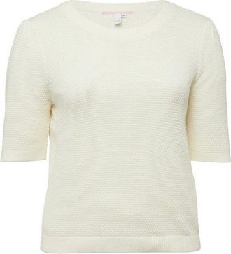 QS by s.Oliver Kurzarmpullover Strickpullover Strukturierter Pullover