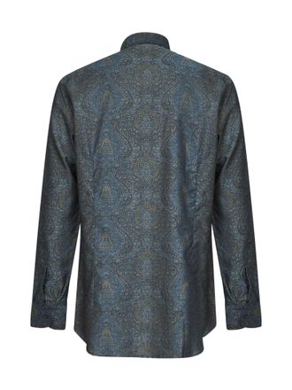 Etro Mens Cotton Jacquard Shirt Multicolour