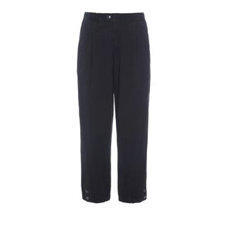Bitte Kai Rand L&auml;ssige Elastische Taille Kn&ouml;chellange Hose Schwarz - - Trousers - Damen - Schwarzk - S