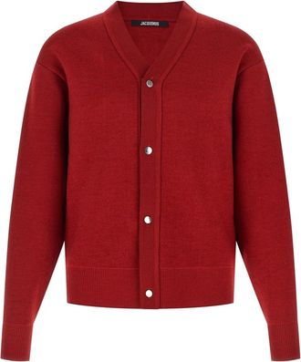 Jacquemus Homme, Pulls, Rouge, Taille: L Le Cardigan Doppio