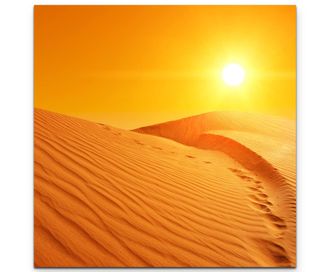 Paul Sinus Art Leinwandbilder | Bilder Leinwand 60x60cm Sonnenuntergang &uuml;ber den Sandd&uuml;nen der Sahara - Tunesien