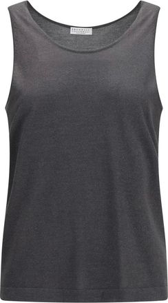 Brunello Cucinelli D&eacute;bardeur Lumineux en Maille - Homme - Tops - Gris - Taille: XL