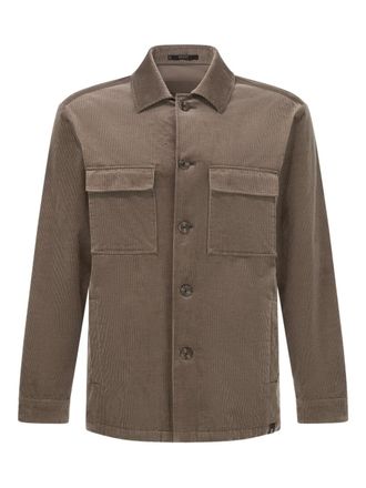 Boggi Milano veste en velours c&ocirc;tel&eacute; - Marron