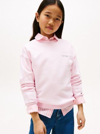 Tommy Hilfiger Sweatshirt MINI CORP C-NECK SWEATSHIRT f&uuml;r Kinder bis 16 Jahre, mit Logo-Stickerei
