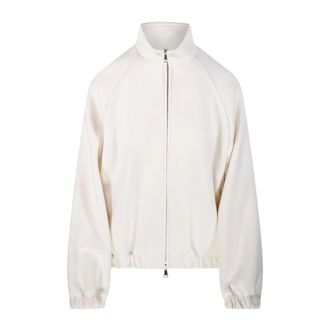 Max Mara Zip-Up Trainingsjacke - - Jackets - Damen - Wei&szlig; - XS