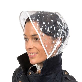 Sibel Unisex M&uuml;tze mit wei&szlig;en Punkten, Polyester, Wasserfest, Fr&uuml;hling/Herbst, Einstellbar, Gr&ouml;&szlig;e Alpha/L, Casual, Transparent, Polka Dots