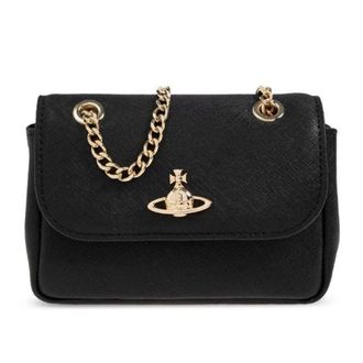 Vivienne Westwood Petit Porte-monnaie Cha&icirc;ne Noir/Or - Femme - Sacs - Noir - Taille: ONE Size
