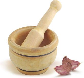 Metaltex Mörser mit Stößel, Holz 12 cm