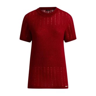 Kiton Burgundy Cashmere Silk Openwork Sweater - - Knitwear - Damen - Rot - XS