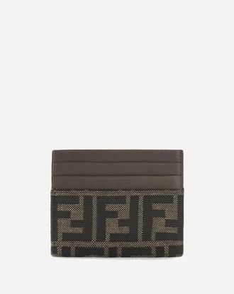 Fendi FF jacquard and leather Card Holder Male UNI