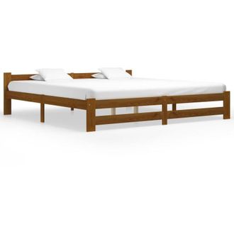 vidaXL Massivholzbett Honigbraun Kiefer 200x200 cm Vidaxl