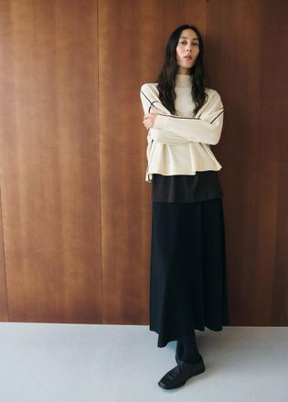 Mango Pullover mit Stehkragen und kontrastierenden Streifen ecru - Damen - XS - MANGO