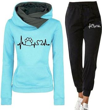 Generic Tailleur Pantalon Femme Chic Mariage SurvêTement Bicolore Ensemble Tunique Pantalon Femme Grande Taille Outfit Classique Femme Haut Survet Ensemble Fl