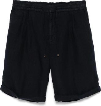 Brunello Cucinelli Homme, Shorts, Noir, Taille: S Pleated Linen Shorts