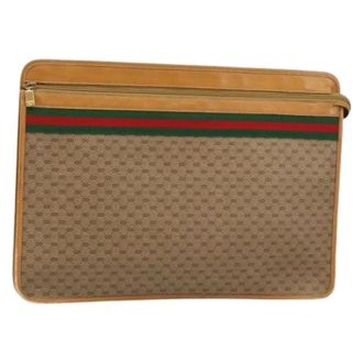 Gucci Pre-owned Vintage Leather Clutch - - Pre-owned - Damen - Beige - ONE SIZE