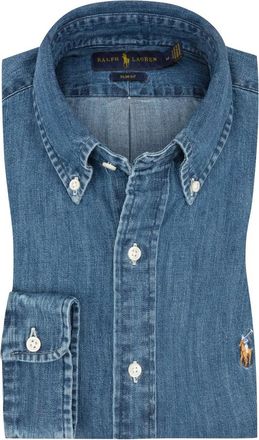 Ralph Lauren Jeanshemd mit Logo-Stickerei, Slim Fit in