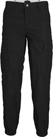 Jack & Jones Jpstkarl Jjflint Sa Cuffed Pantalon Cargo, Noir, 29W x 32L Homme