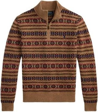 Polo Ralph Lauren Sweat droit col camionneur imprim&eacute; en laine