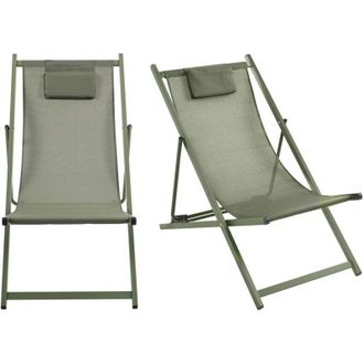 DRAWER Lot de 2 chiliennes en aluminium - Vert - Brisa
