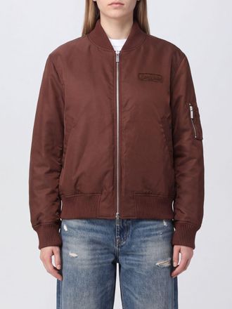 Off-white Kurze Nylon-Bomberjacke mit &uuml;berschnittenen Schultern und Rei&szlig;verschluss