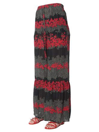 Red Valentino Dreaming Peony Print Trousers - Black