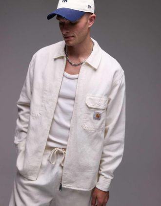 Carhartt Work in Progress Rainer - Hemdjacke in Wollwei&szlig;