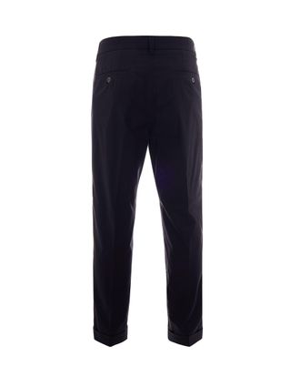 Paolo Pecora Mens Chino Trousers Black Cotton Polyamide Elastane
