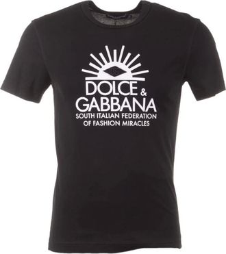 Dolce & Gabbana Homme, Tops, Noir, Taille: S Short Sleeve T-shirt
