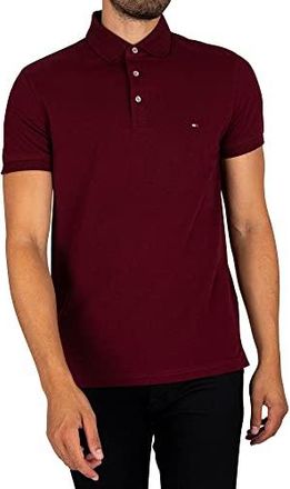 Tommy Hilfiger Polo Slim 1985 MW0MW17771 S/S pour Homme, Violet, XS, Violet (Deep Rouge), XS