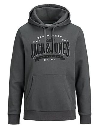 Jack & Jones JJELOGO Sweat Hood 2 COL 21/22 Noos Shirt à Capuche, Gris, S Homme