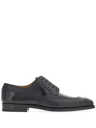 Ferragamo derbies en cuir &agrave; coutures ton sur ton - Noir